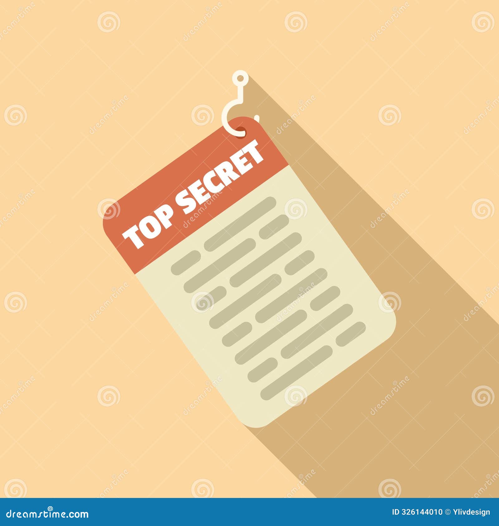 Top Secret Document Hanging from Fish Hook Representing Phishing Scam ...