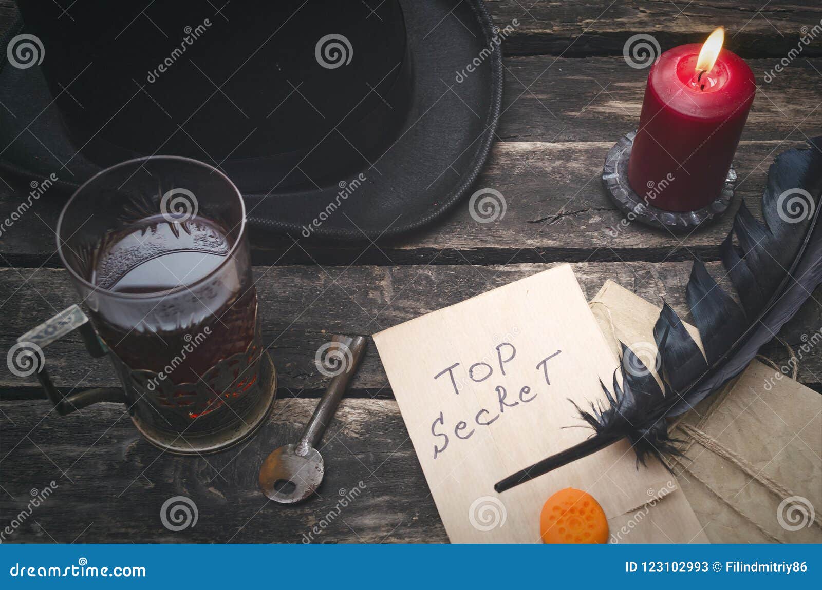 Top Secret Message. Detective Agent Table. Stock Image - Image of ...