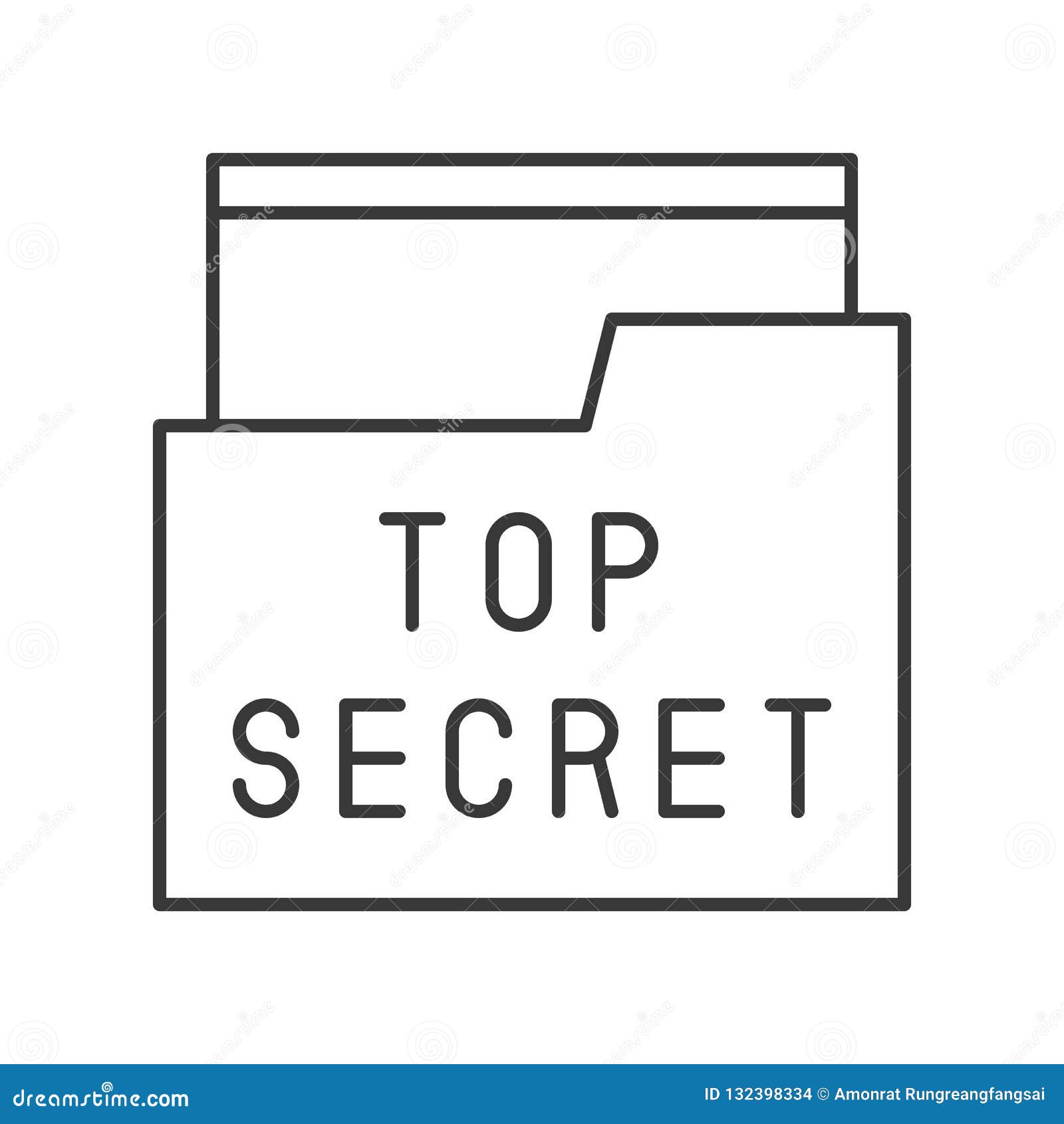Top Secret File and Folder, Police Related Icon Editable Stroke Stock ...