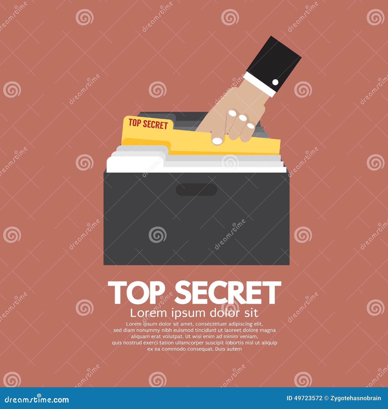 Top Secret Folder in Hand stock vector. Illustration of envelope - 49723572