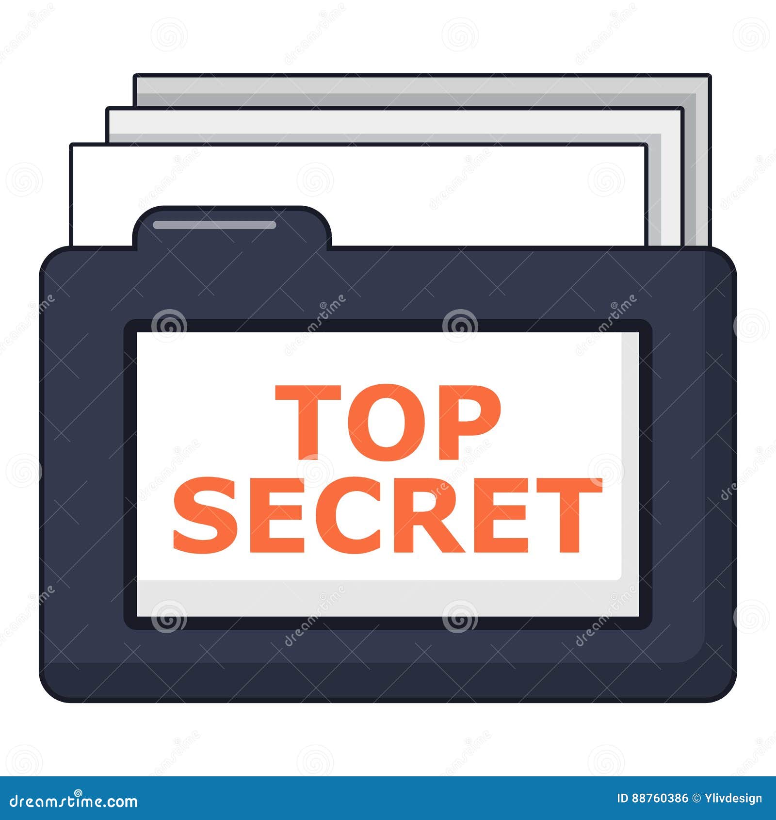 Top Secret Folder Icon, Cartoon Style Vector Illustration ...