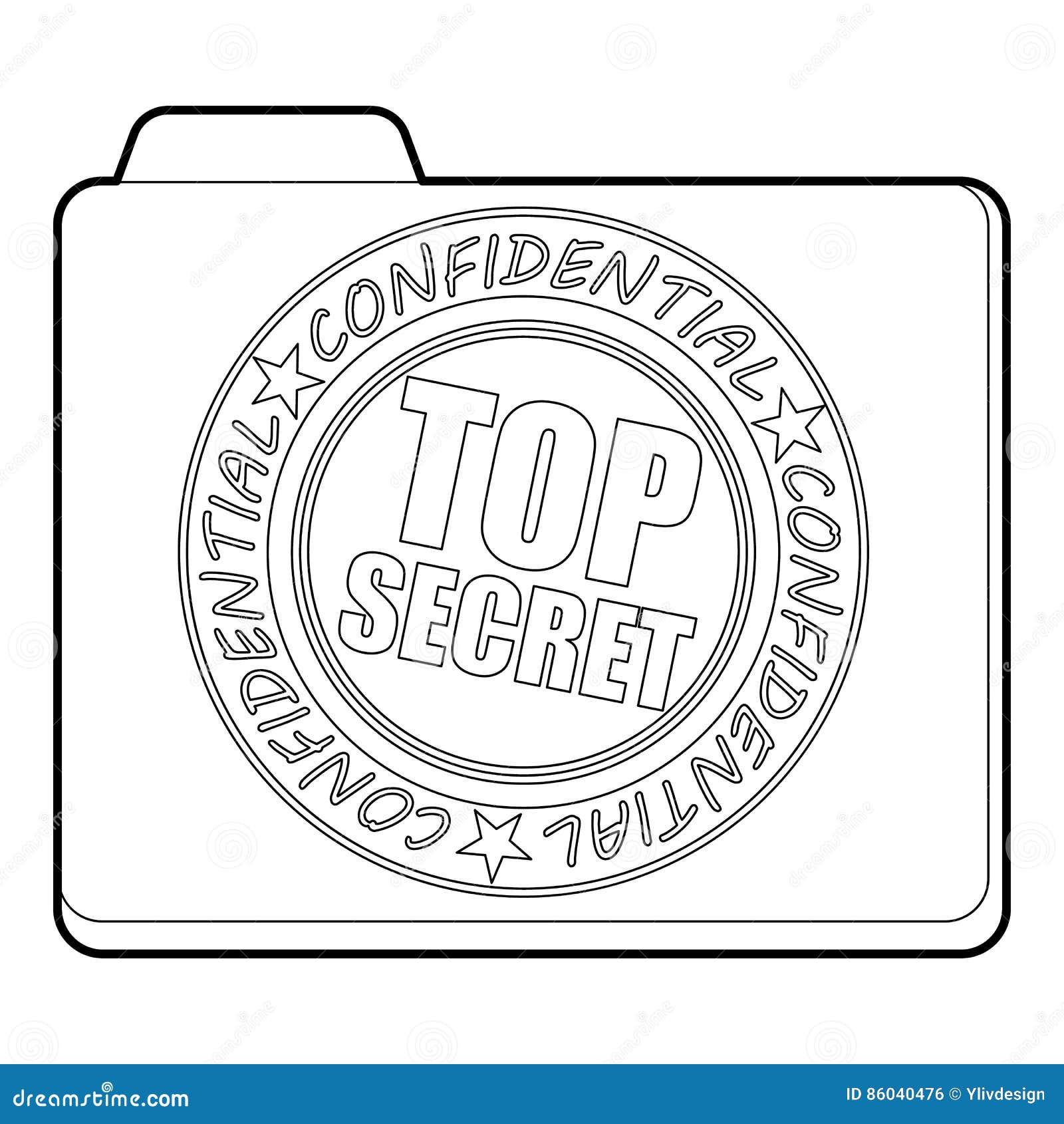 Top Secret Icon, Outline Style Stock Vector - Illustration of private ...