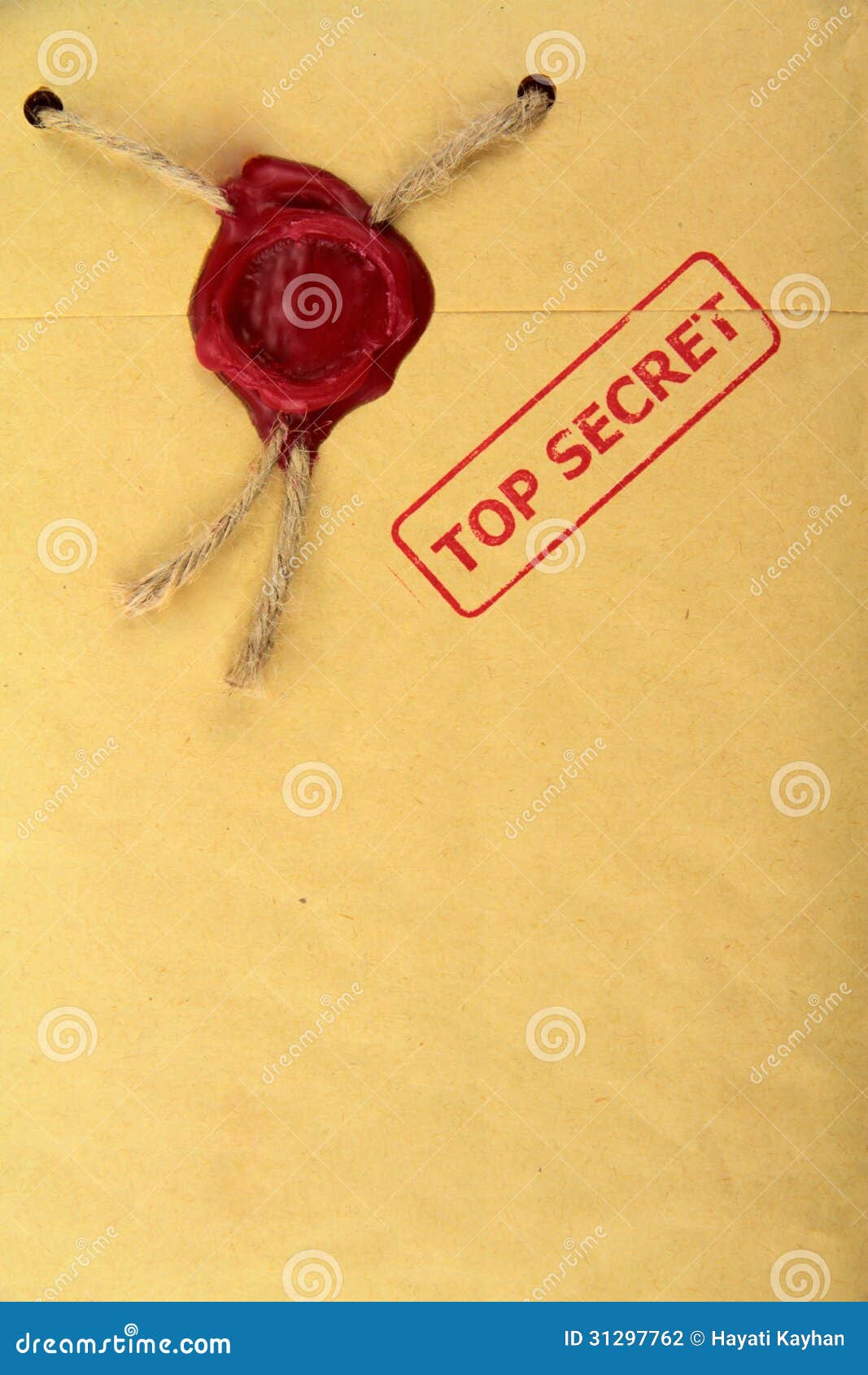 Top Secret Mail with Red Stamp and Wax Seal Stock Photo - Image of ...