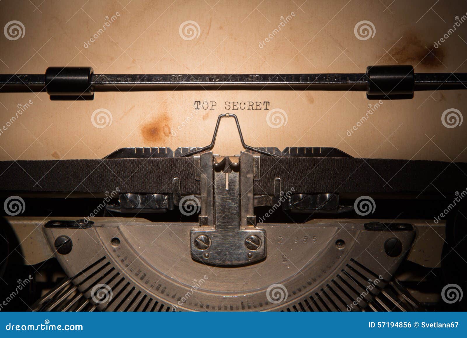 Top Secret Message Printed on Typing Machine Stock Photo - Image of ...