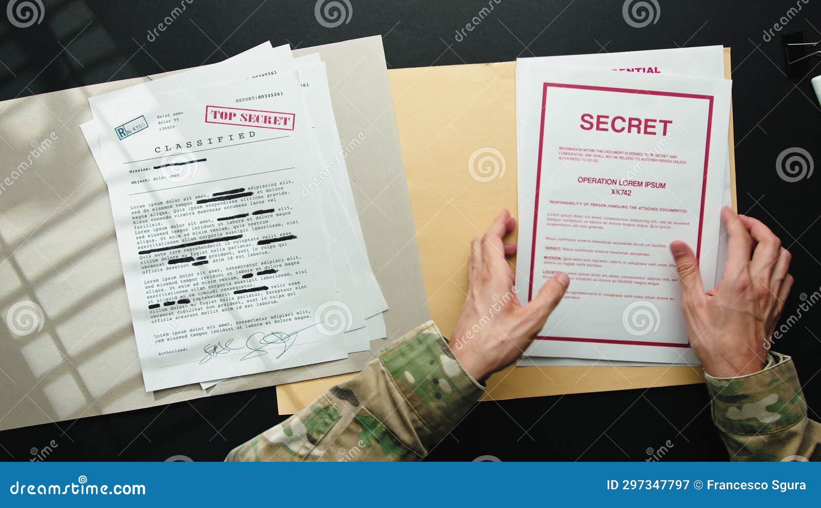 Top Secret Papers on desk stock video. Video of private - 297347797
