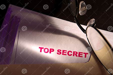Top Secret Report Document and Glasses in a Folder Stock Photo - Image ...