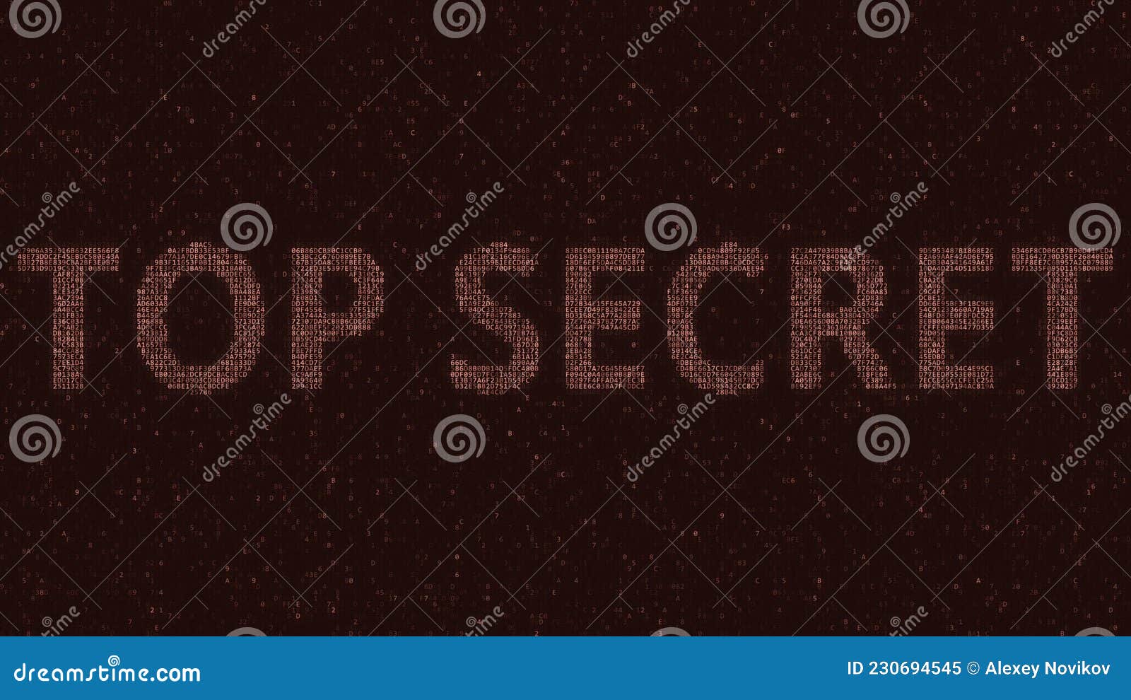 TOP SECRET Text Made with Many Symbols on Computer Screen, 3d Rendering ...