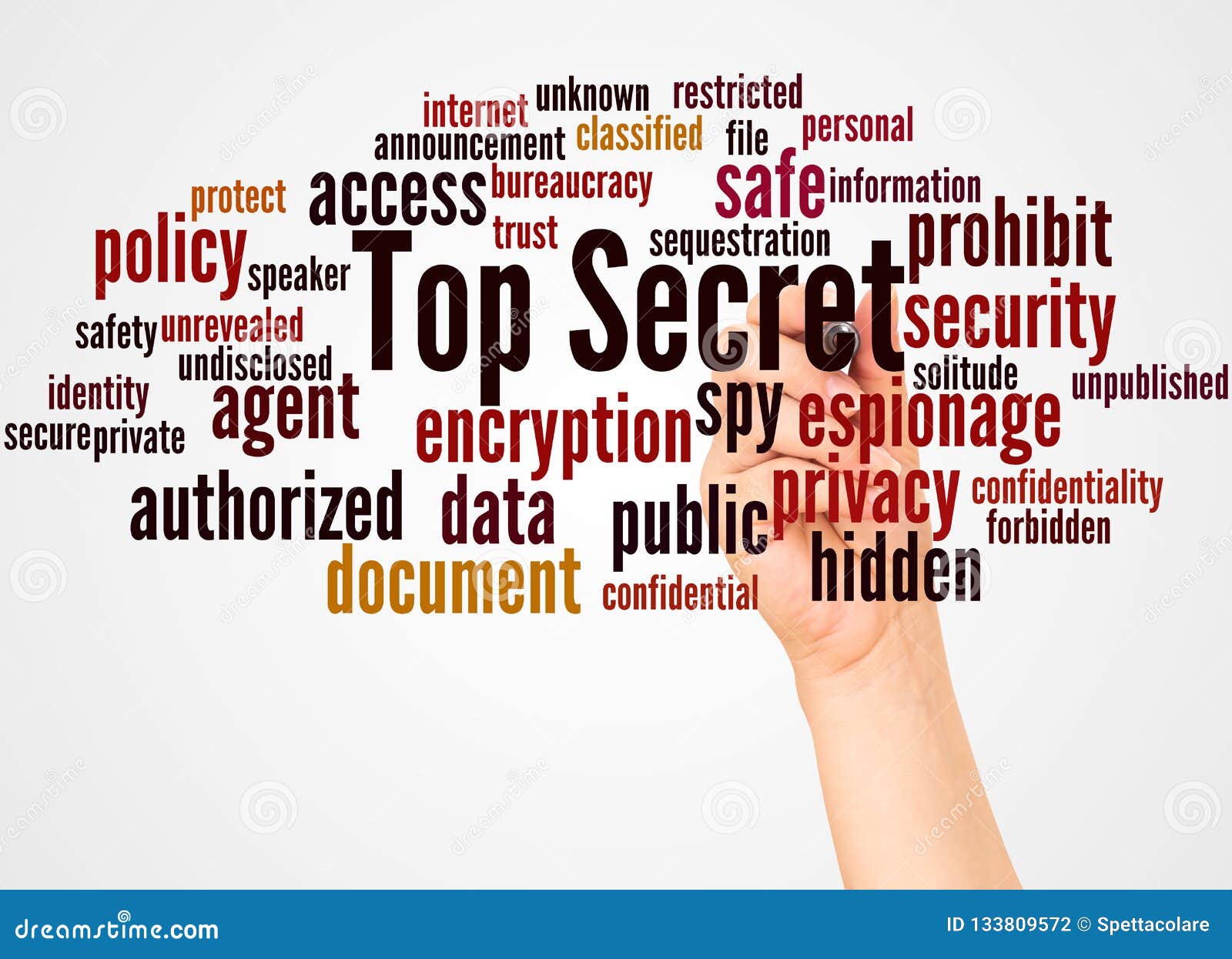 Top Secret Word Cloud and Hand with Marker Concept Stock Photo - Image ...