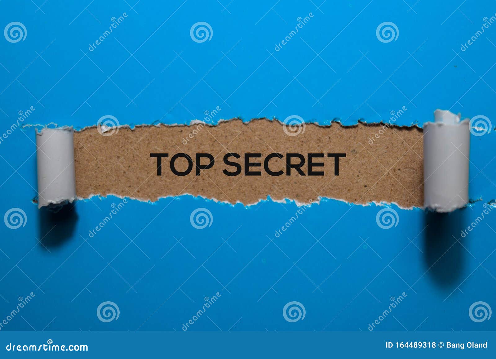 Top Secret Write on Blue Torn Paper Stock Photo - Image of background ...
