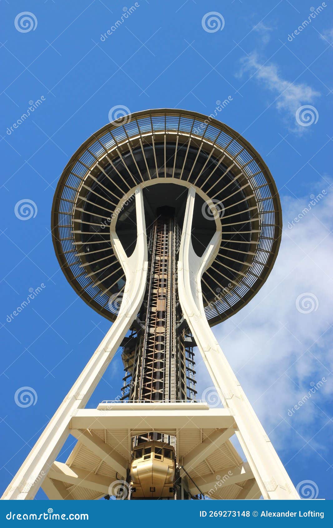 Seattle Space Needle with Elevator Editorial Stock Photo - Image of ...