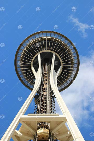 Seattle Space Needle with Elevator Editorial Stock Photo - Image of ...