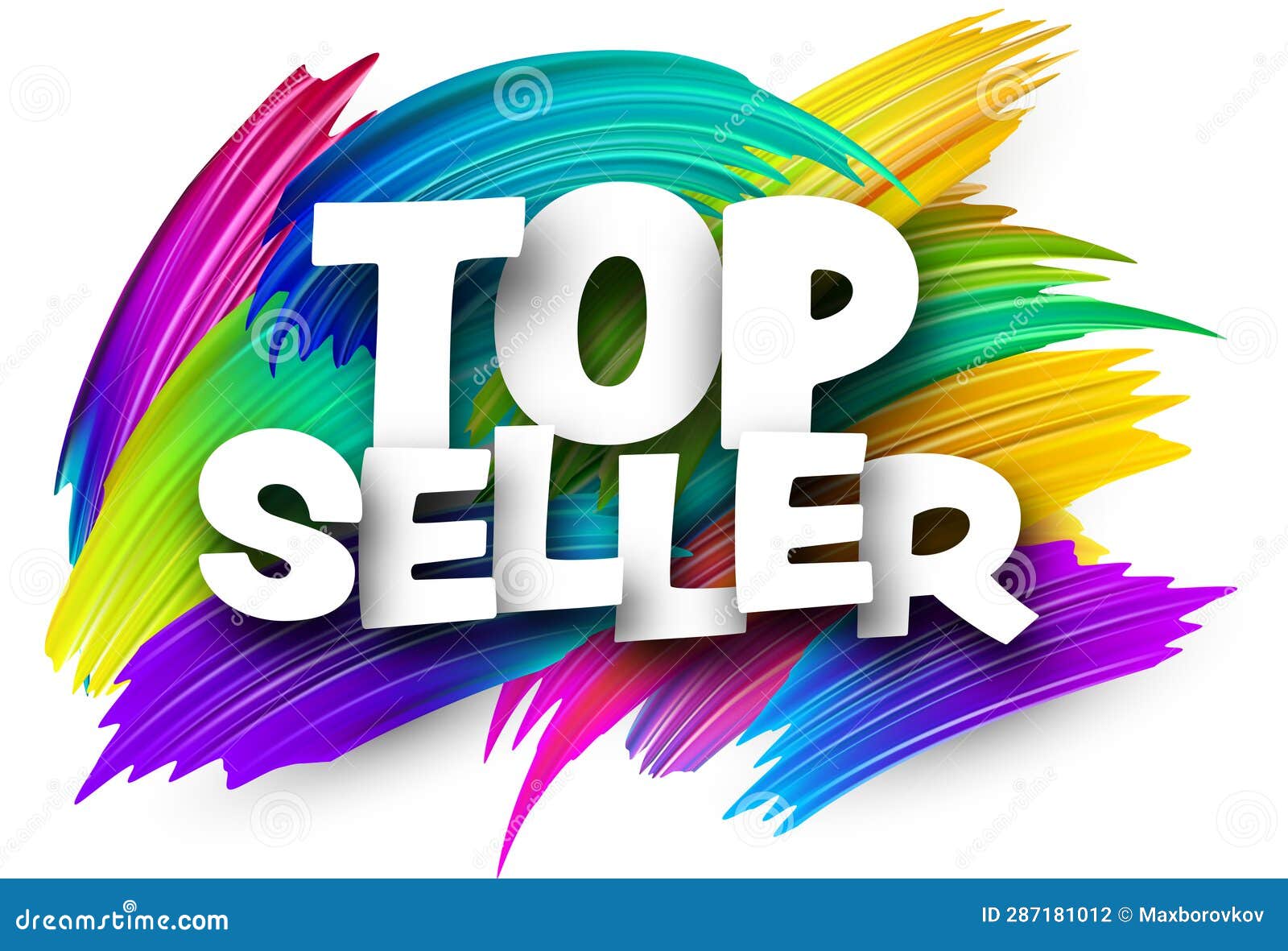 Top Seller Paper Word Sign with Colorful Spectrum Paint Brush Strokes ... Top Seller Paper Word Sign with Colorful Spectrum Paint Brush Strokes ...