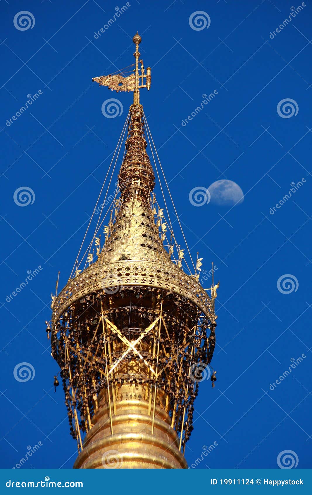 At the Top of Shwedagon Pagoda Stock Photo - Image of buddha, burma ...
