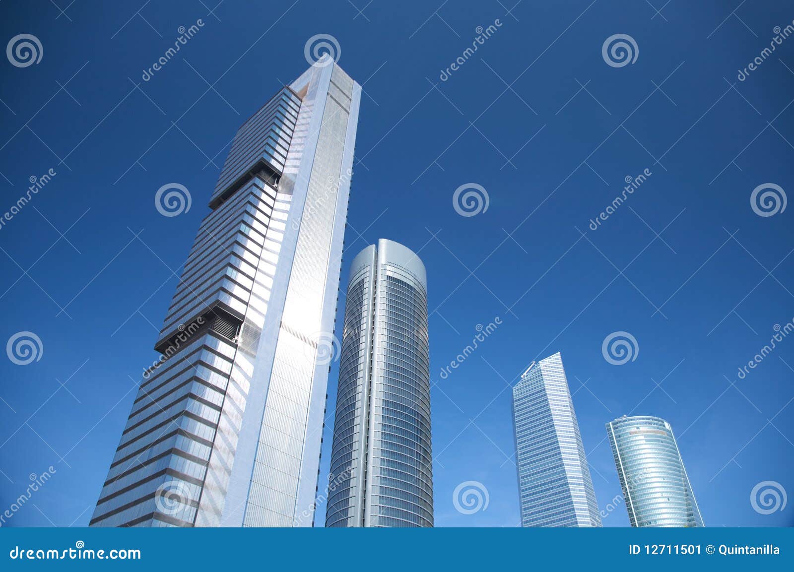 Top Side of Four Skyscrapers Stock Image - Image of window, tower: 12711501