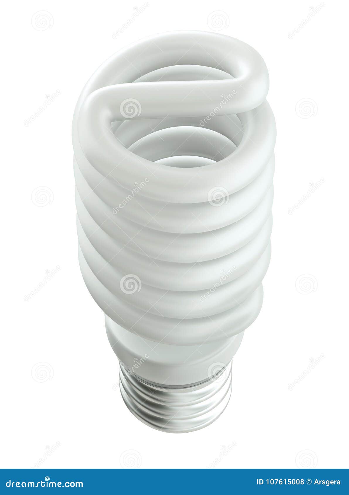 Top Side View of Energy Efficient Light Bulb Isolated Stock Photo ...
