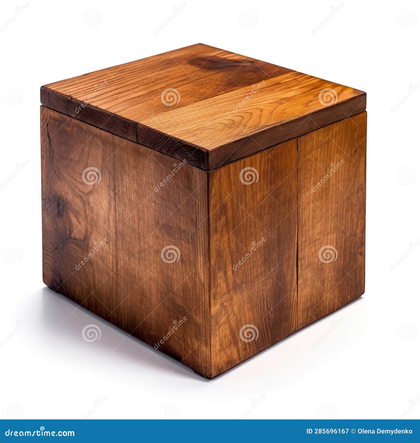 Top and Side Views of Isolated Handmade Wood Box on a White Background ...