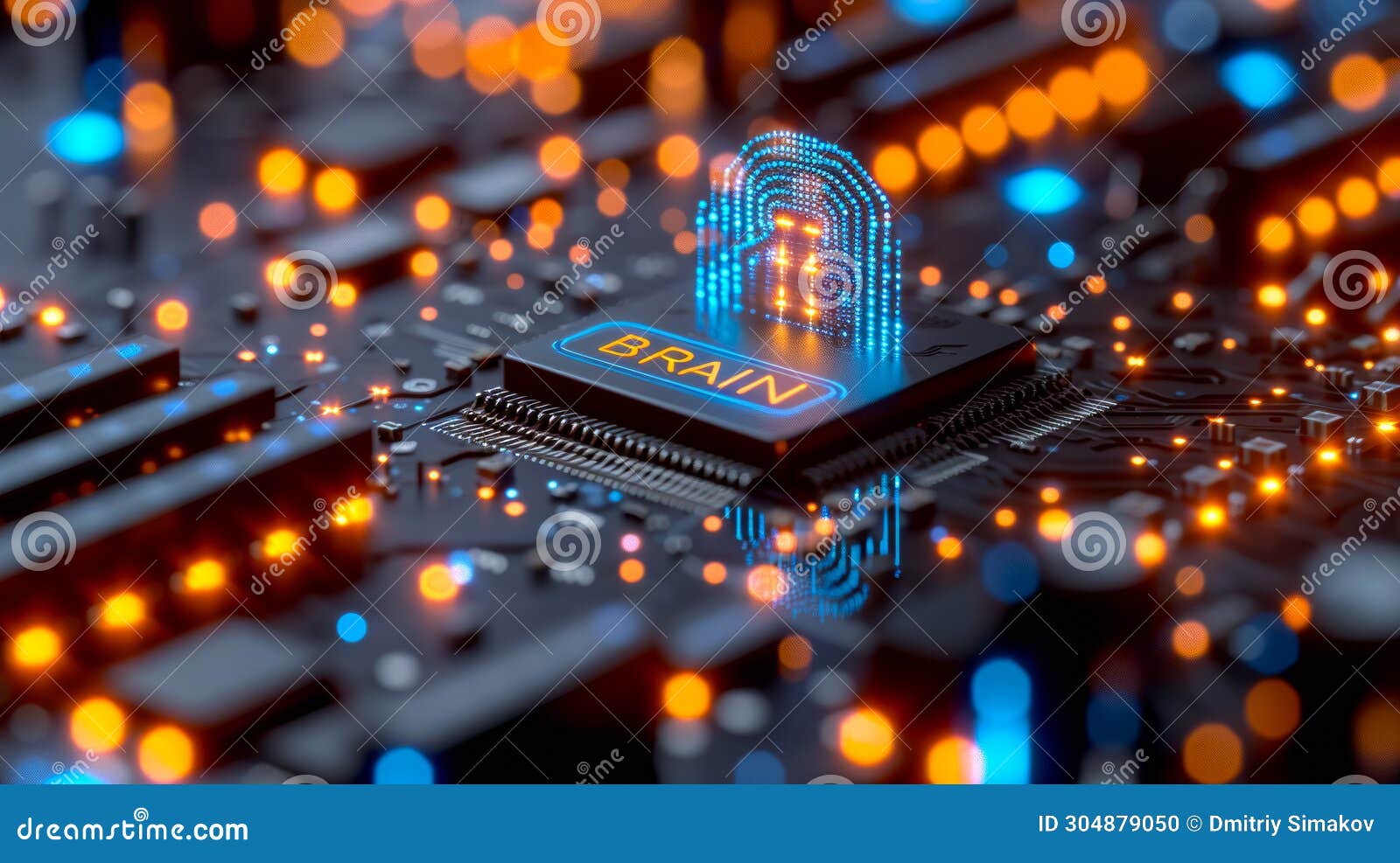 On Top of a Sophisticated Chip, There is a Hologram Consisting of 5 ...