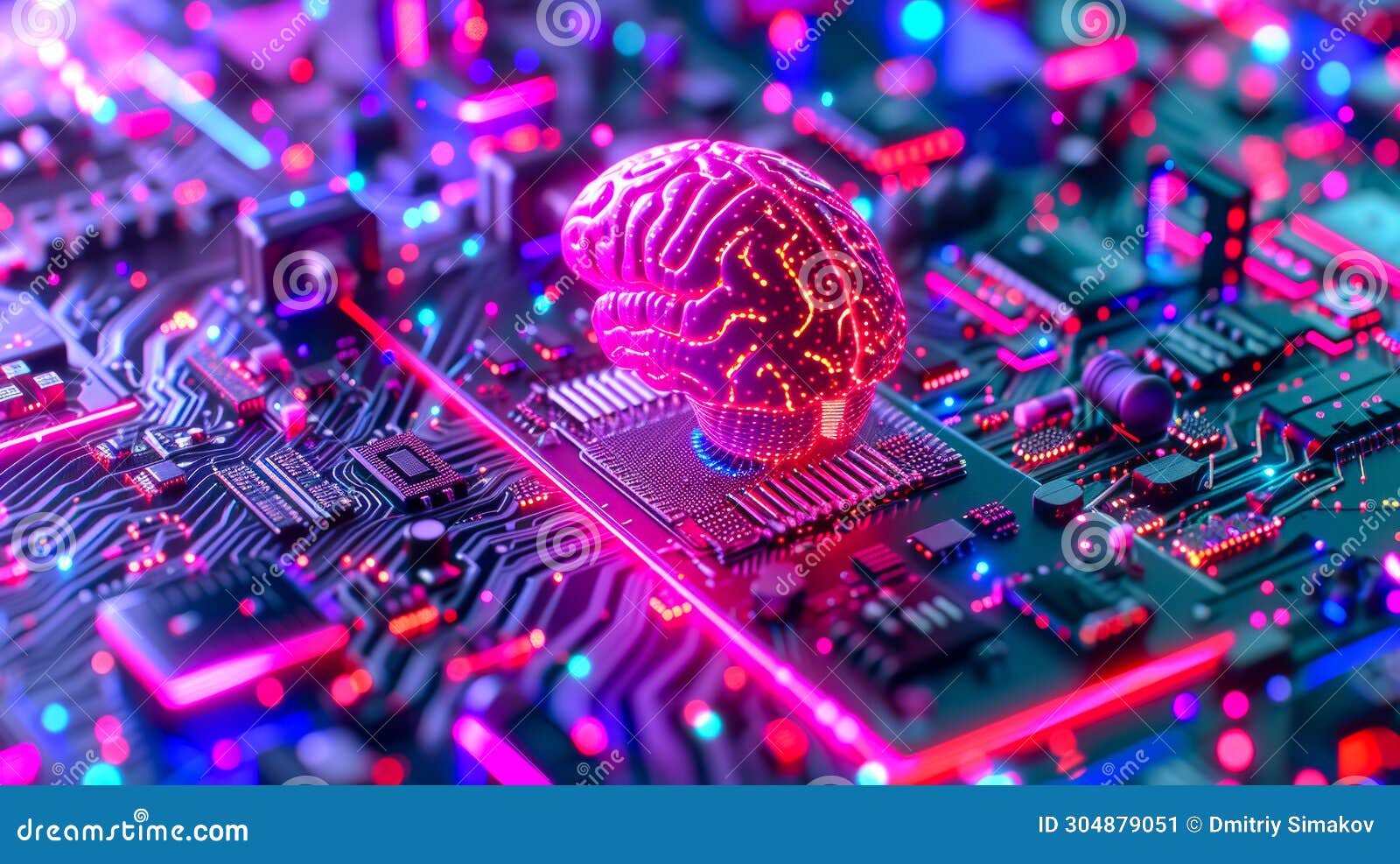 On Top of a Sophisticated Chip, There is a Hologram Consisting of 5 ...