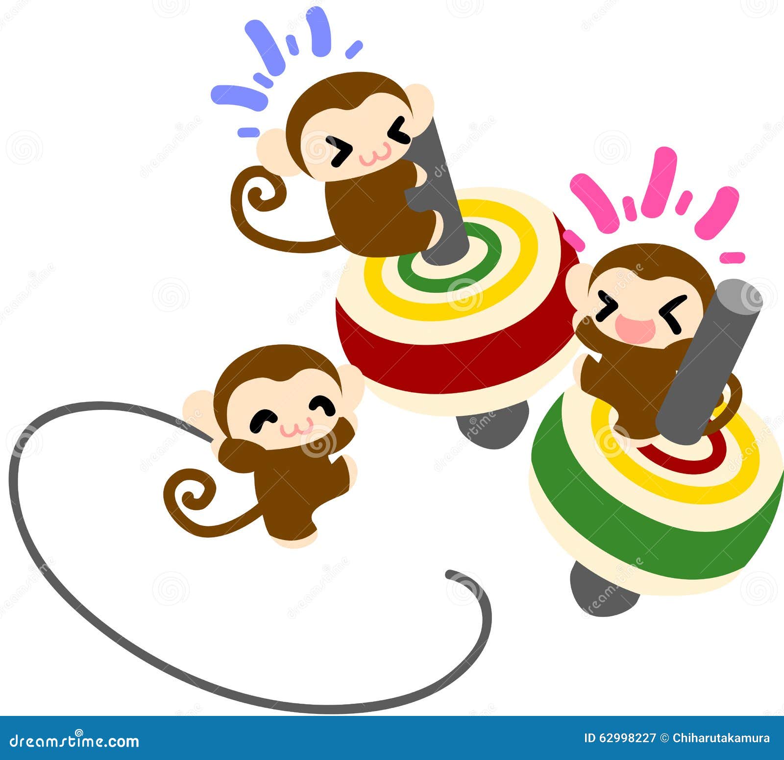 Top spinning by monkeys stock vector. Illustration of message - 62998227