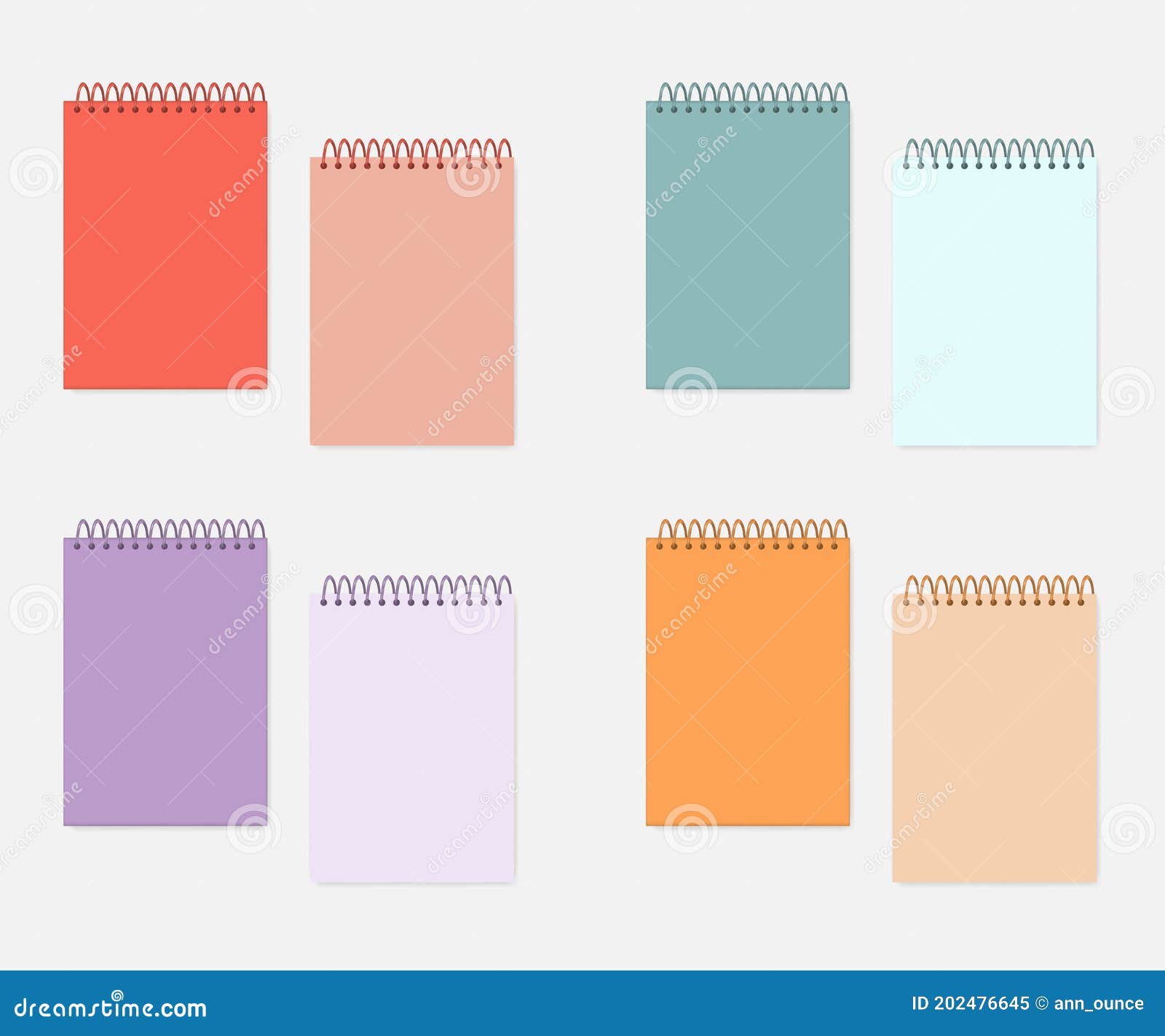 Top Spiral A4 Notebook with Colored Cover and Sheets, Mockup Set Stock ... Top Spiral A4 Notebook with Colored Cover and Sheets, Mockup Set Stock ...