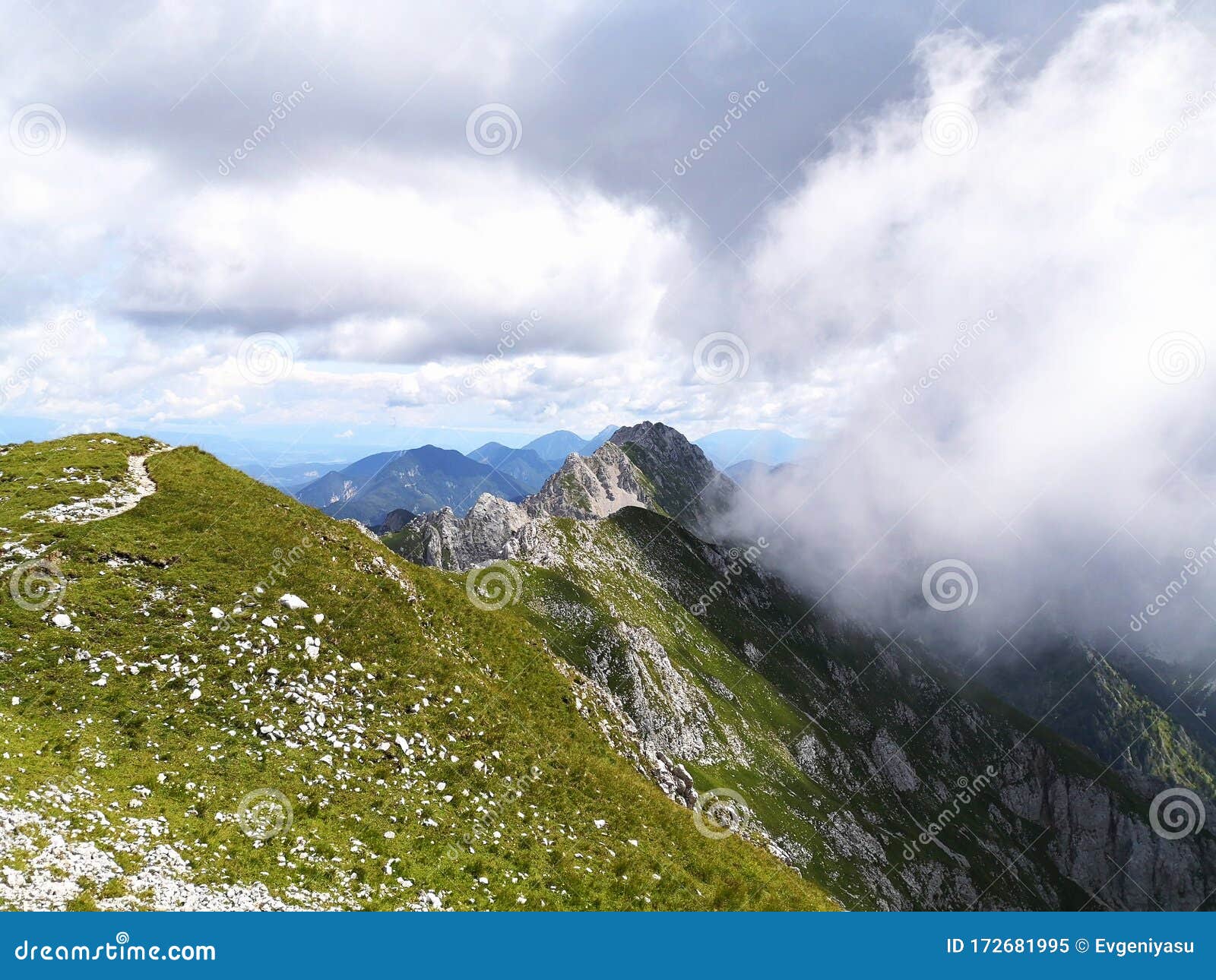 Top of the Stol Mountain, Karawanks Stock Image - Image of alps ...