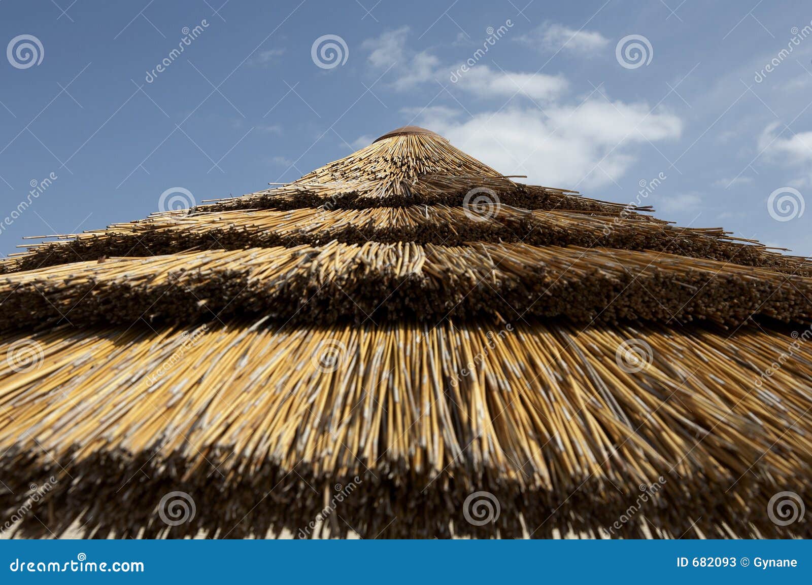 Top of straw parasol stock image. Image of shade, circular - 682093