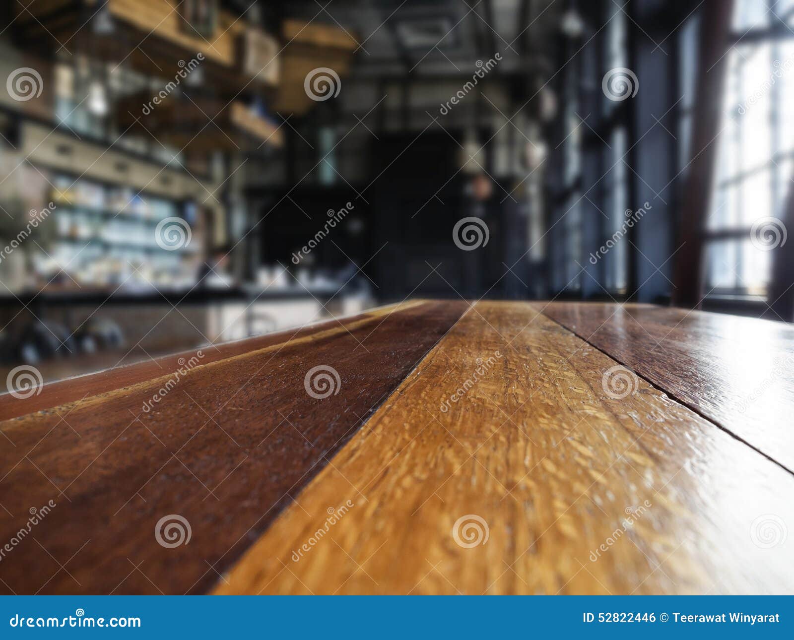 Top of Table with Blurred Bar Interior Background Stock Photo - Image ...