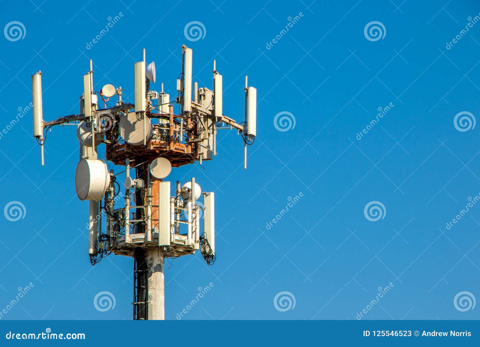 Telecommunications Tower stock image. Image of aerial - 125546523