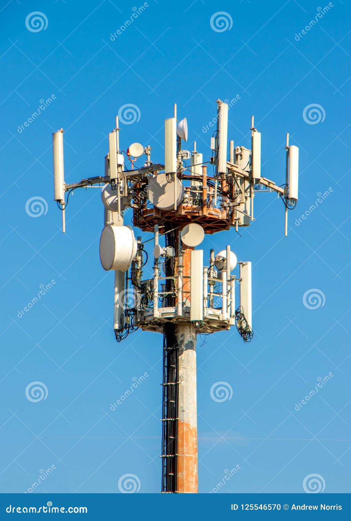 Telecommunications Tower stock photo. Image of aerial - 125546570