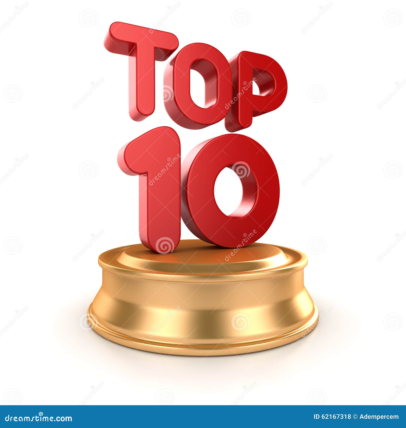 Top ten stock illustration. Illustration of victory, render - 62167318