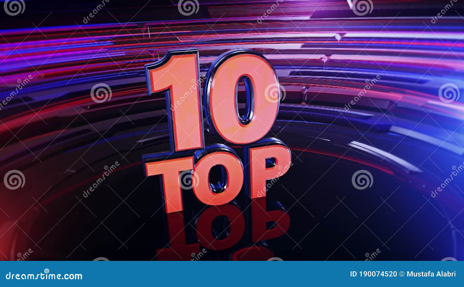 Top Ten Number Animation , Rendering, Background, Loop Stock Footage ...