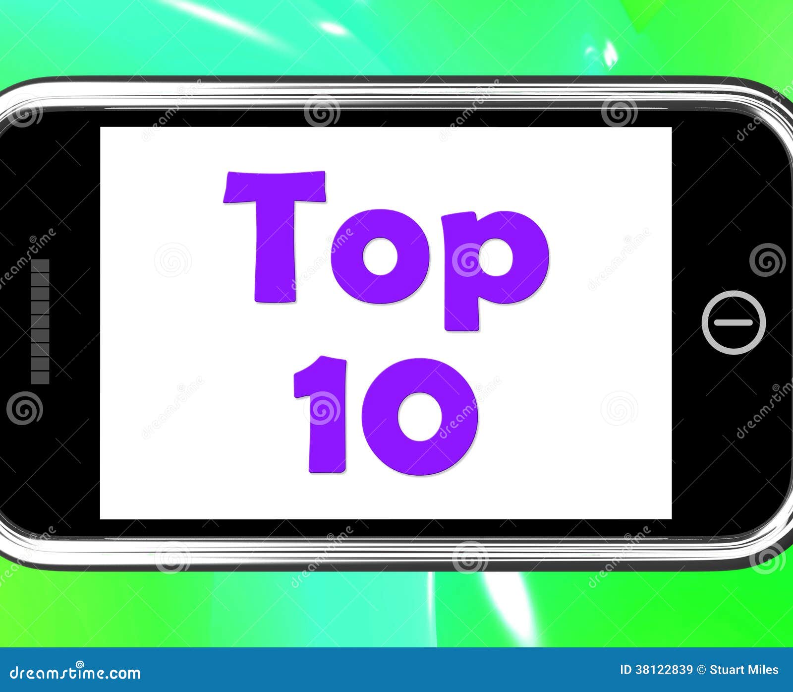 Top Ten on Phone Shows Best Ranking or Rating Stock Illustration ...