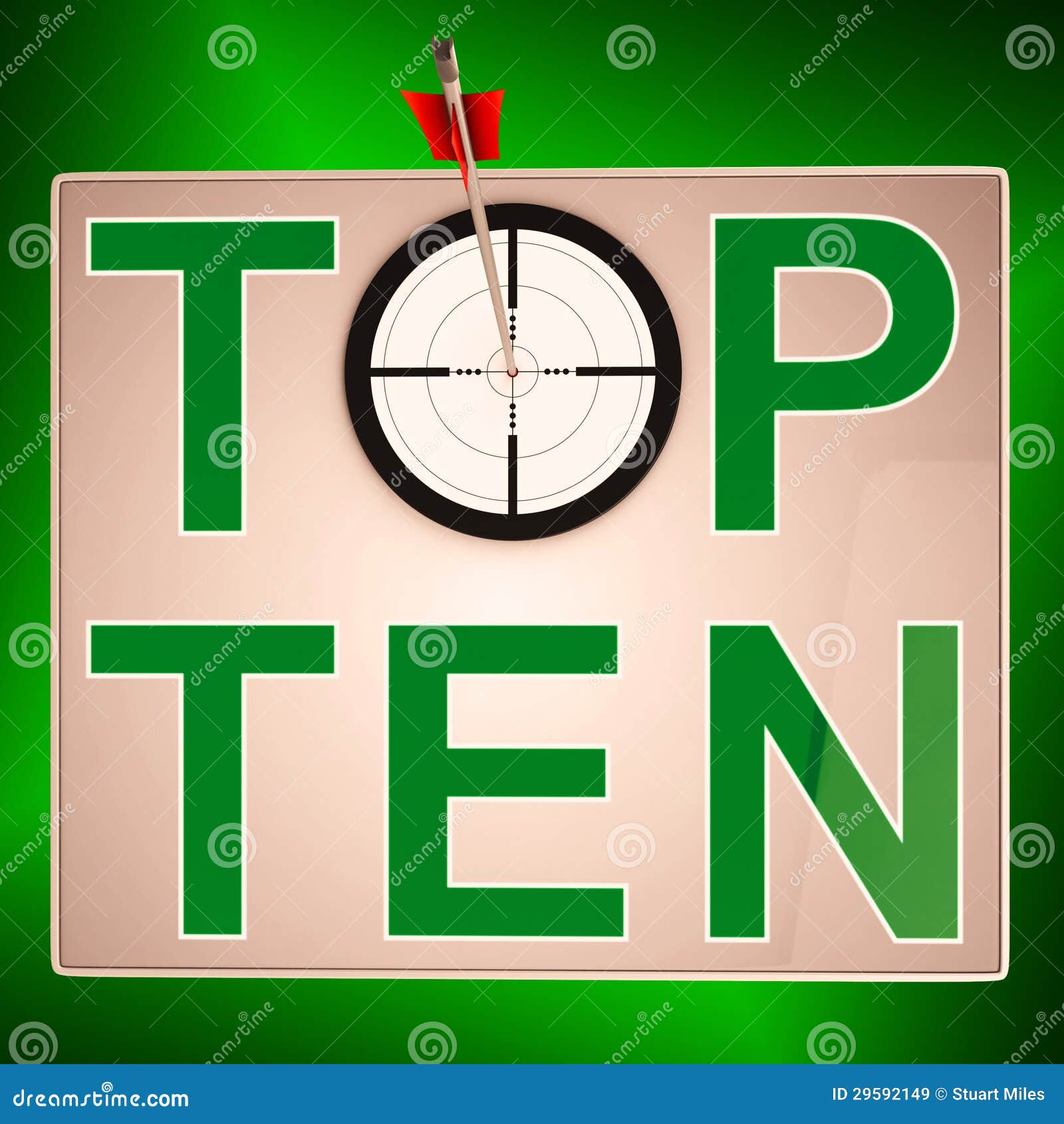 Top Ten Target Means Successful Achievement Stock Illustration ...
