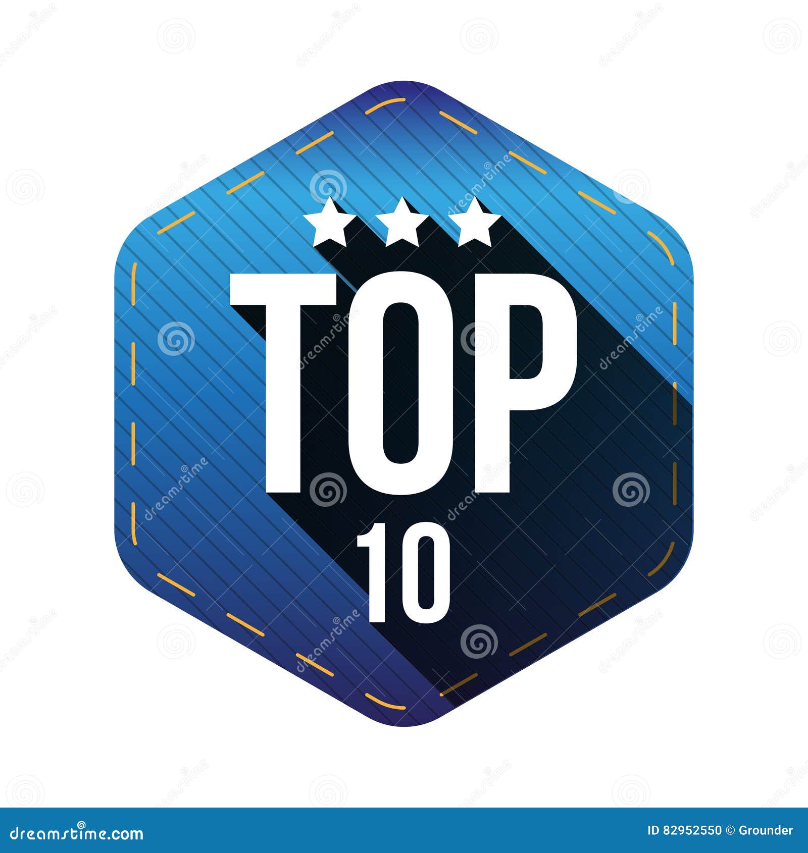 Top 10 - Ten Vector Hexagon Patch Stock Vector - Illustration of ...