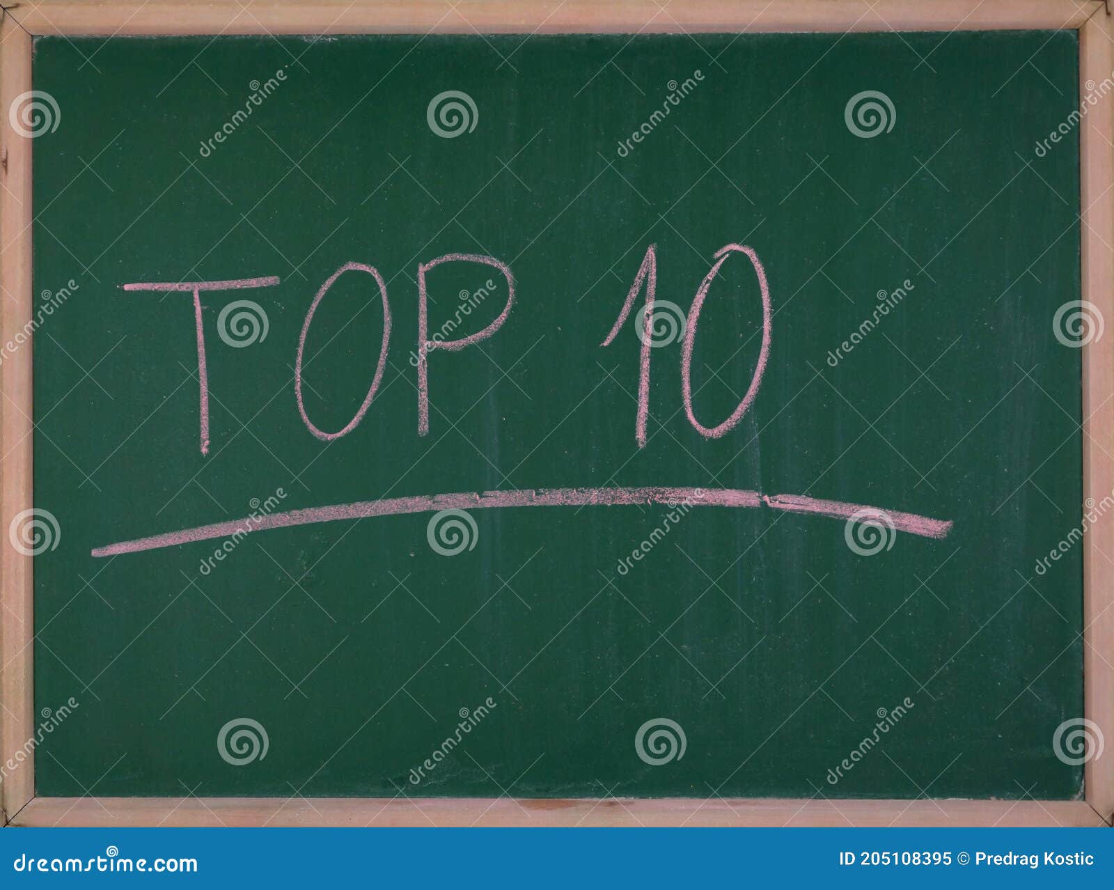 Top Ten, Written on the School Board Stock Image - Image of school ...