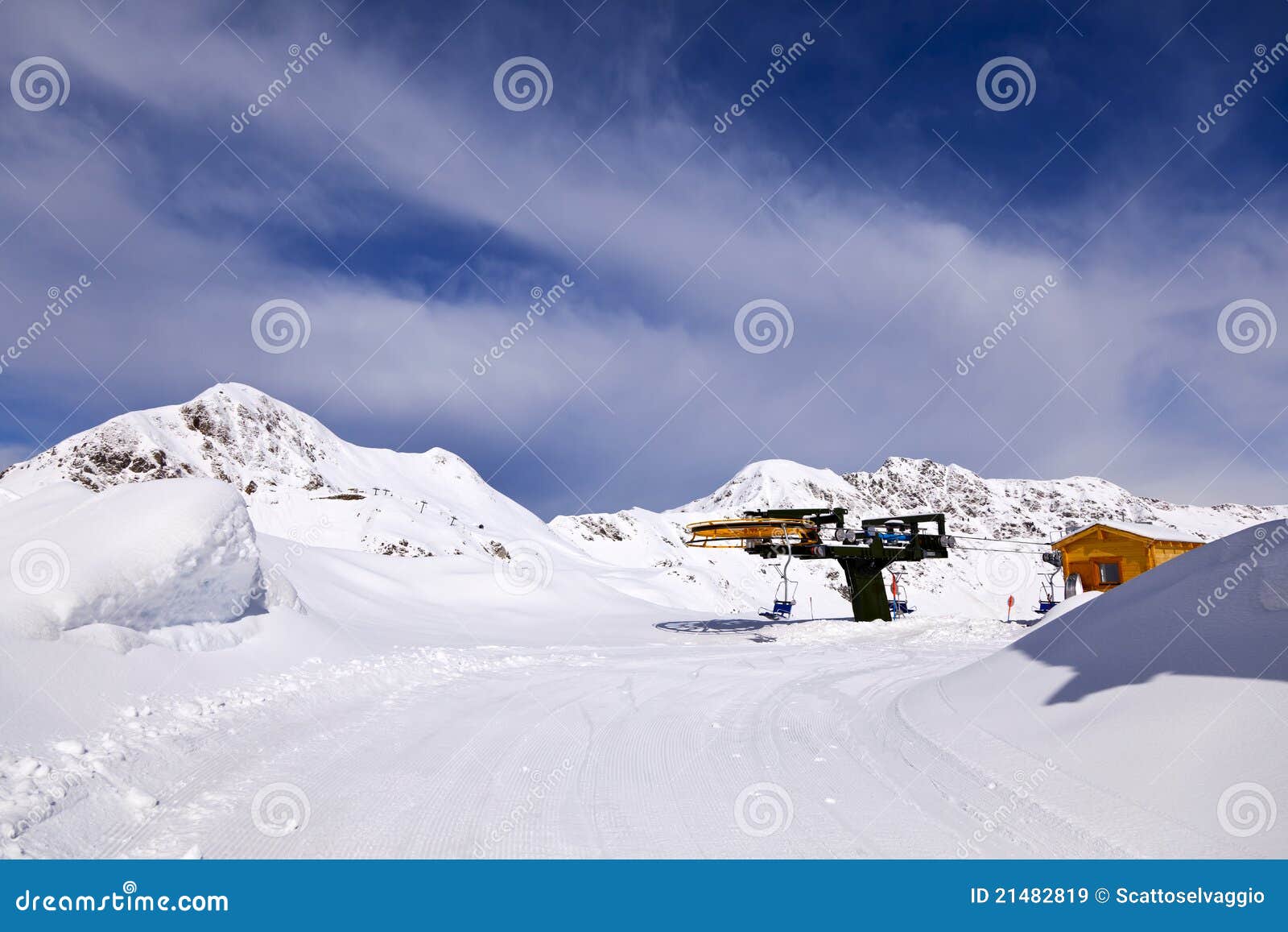 Top Terminal Station of a Chairlift. Stock Image - Image of chairlift ...