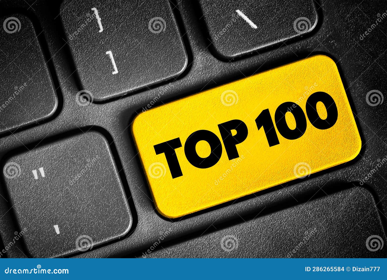Top 100 Text Button on Keyboard, Concept Background Stock Illustration ...