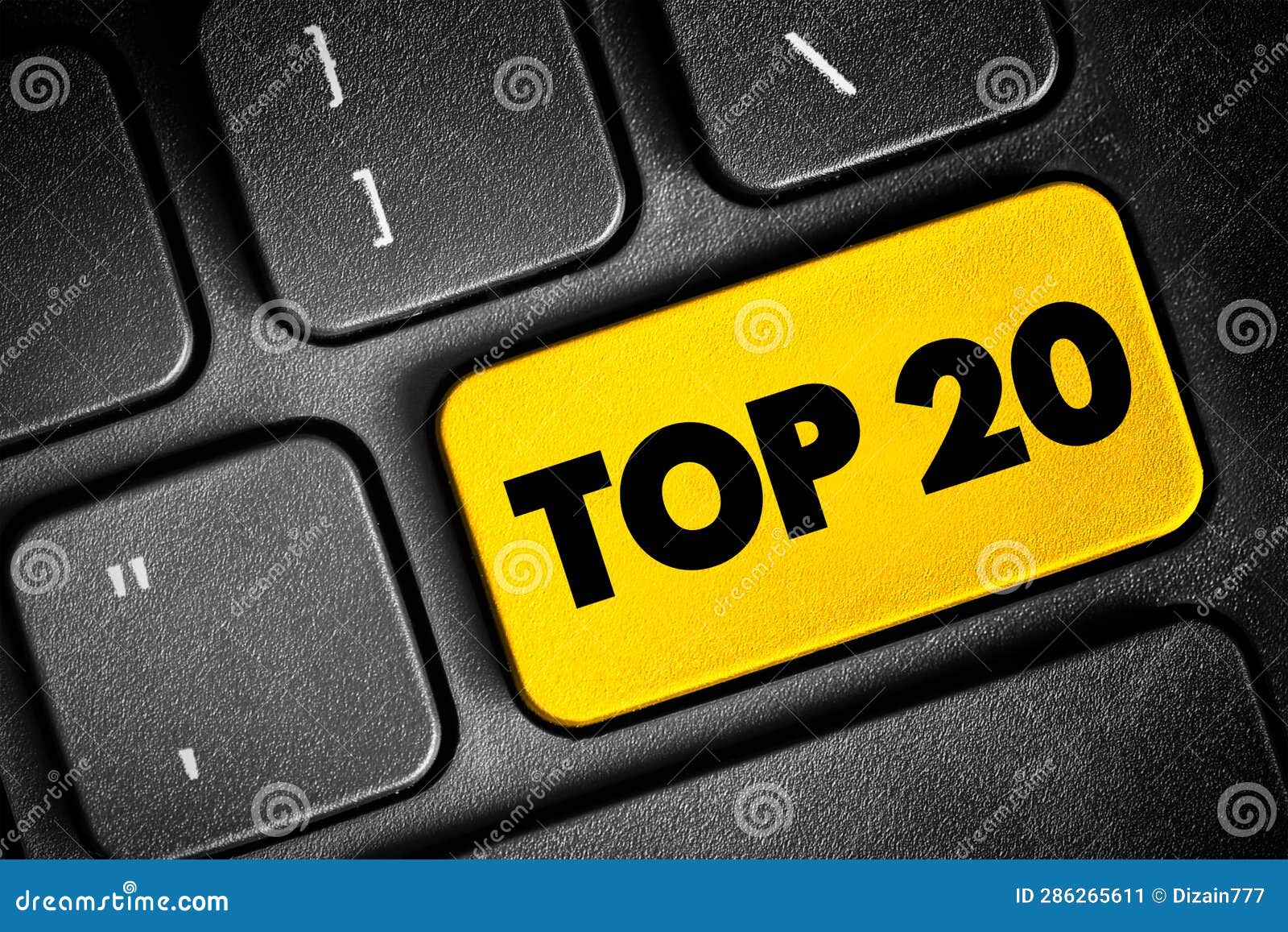 Top 20 Text Button on Keyboard, Concept Background Stock Image - Image ...