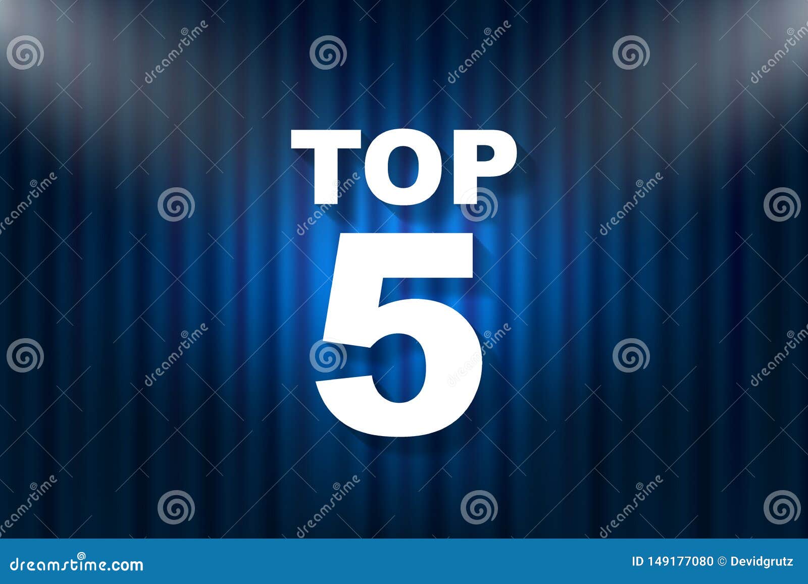 Top 5 Text with Illumination. Vector Stock Illustration Stock Vector ...