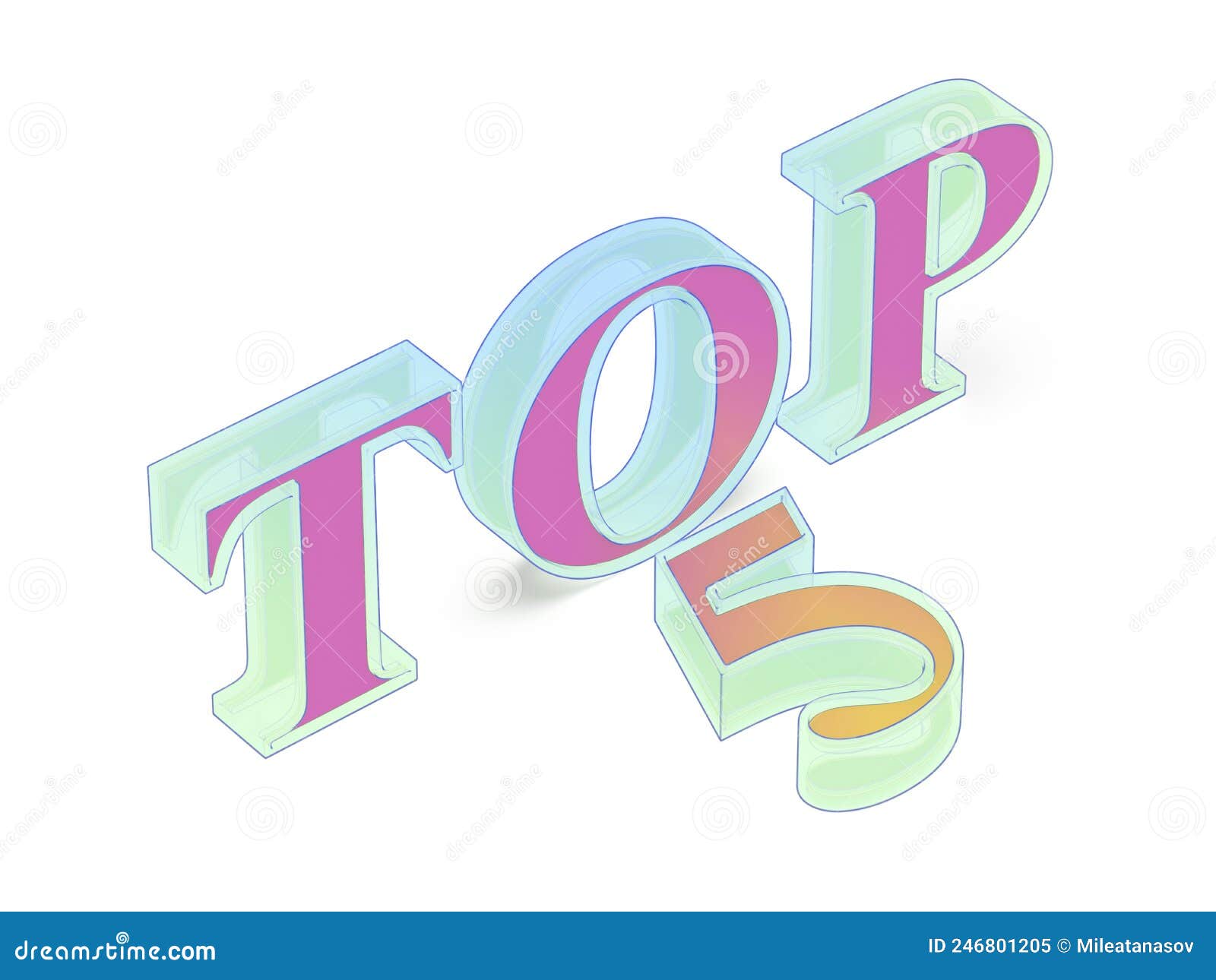 Top 5 stock image. Illustration of text, selected, rating - 246801205