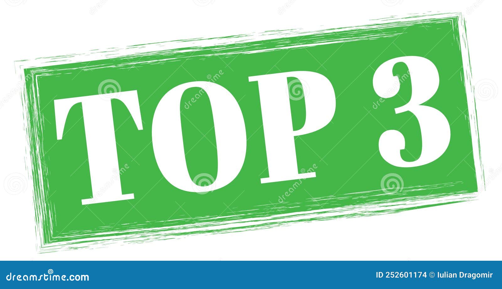 TOP 3 Text Written on Green Stamp Sign Stock Illustration ...