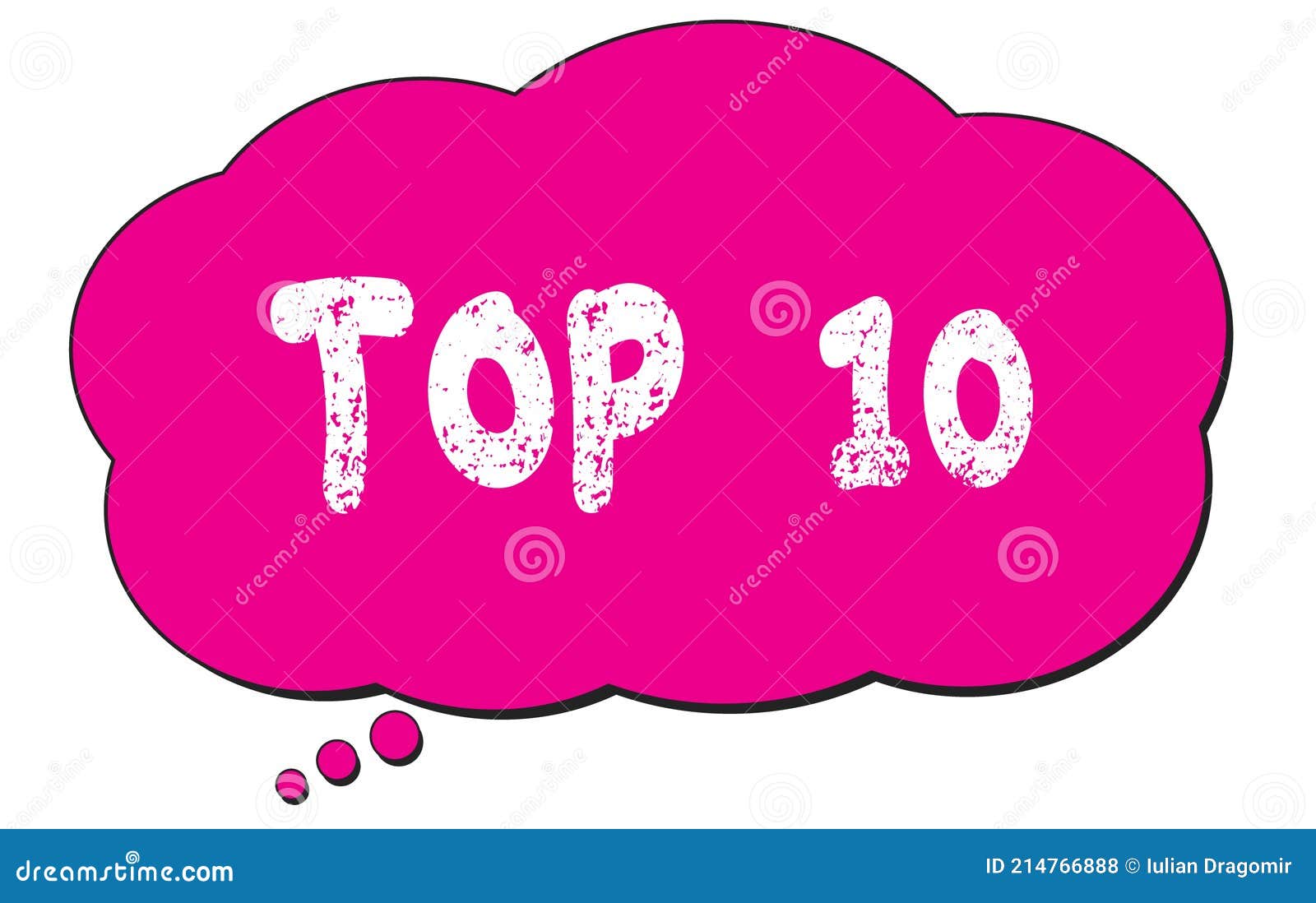 TOP 10 Text Written on a Pink Cloud Bubble Stock Illustration ...