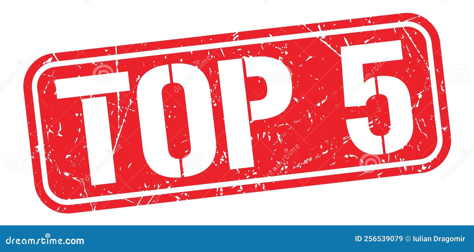 TOP 5 Text Written on Red Stamp Sign Stock Illustration - Illustration ...