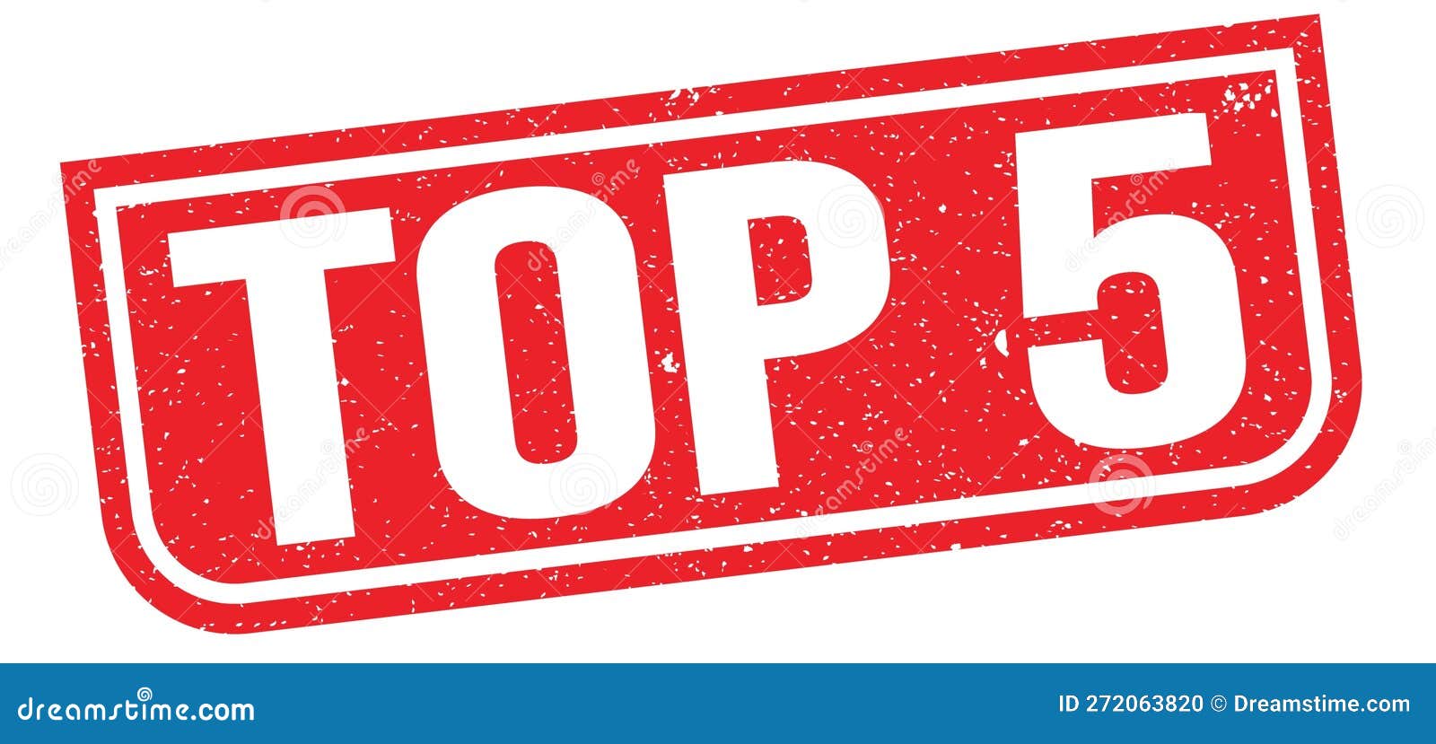 TOP 5 Text Written on Red Stamp Sign Stock Illustration - Illustration ...