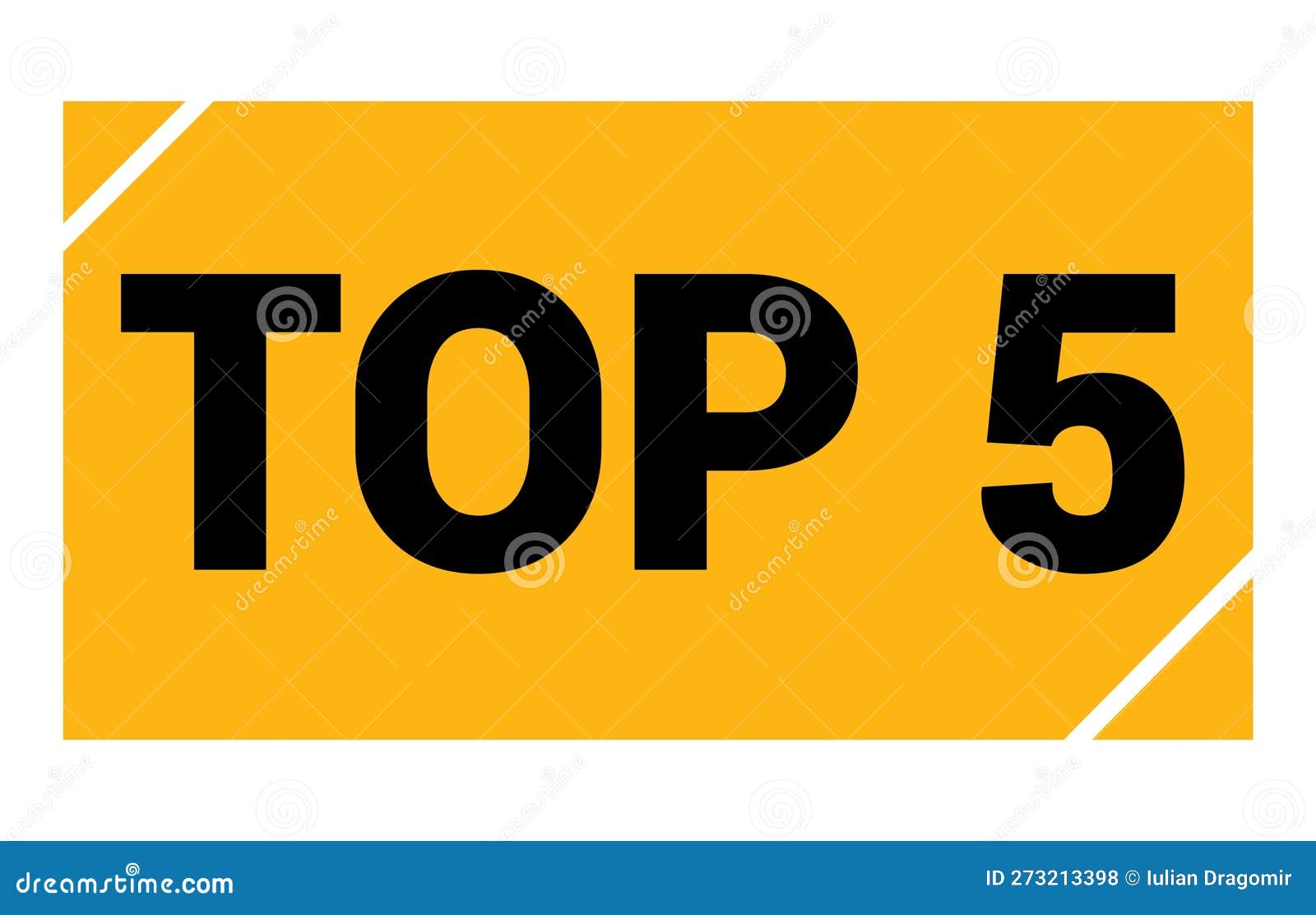 TOP 5 Text Written on Yellow-black Stamp Sign Stock Illustration ...