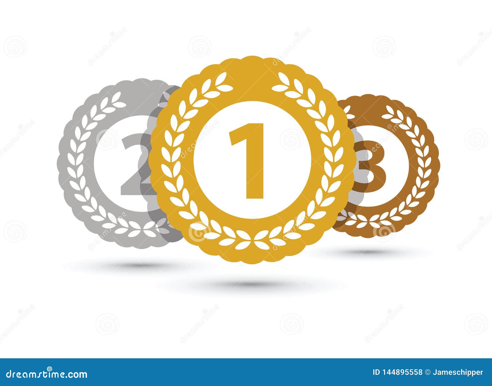 Top three medals stock vector. Illustration of icon - 144895558