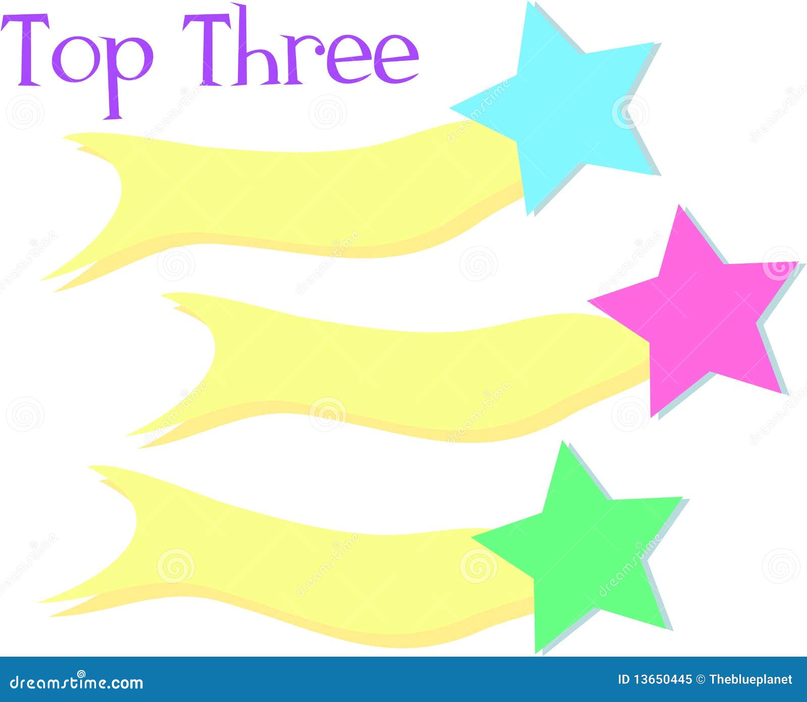 Three 3 Stars. Neutral Customer Feedback Rating Sytem. Realistic Shiny ...