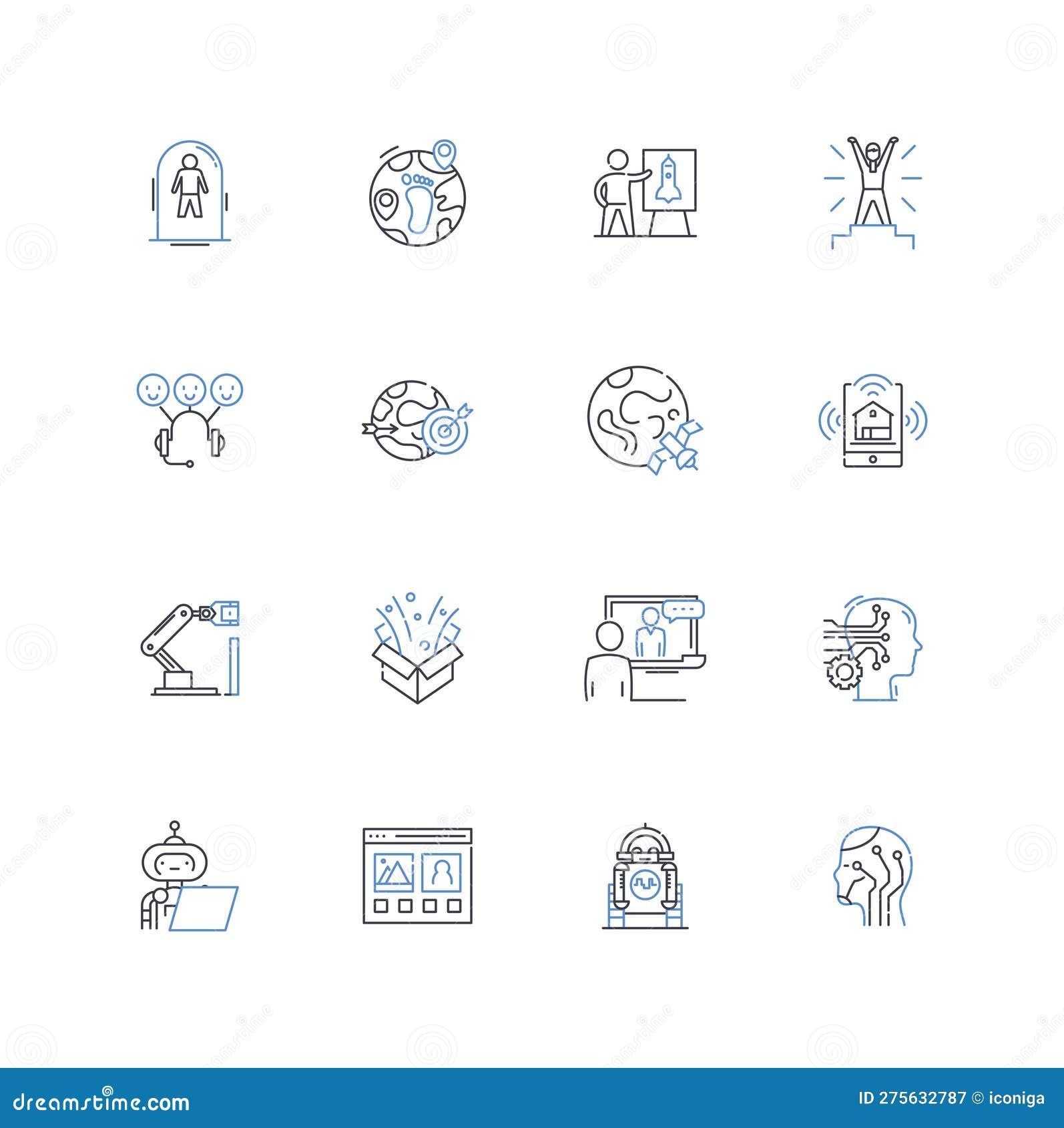 Advancements Line Icons Collection. Innovation, Progress, Development ...
