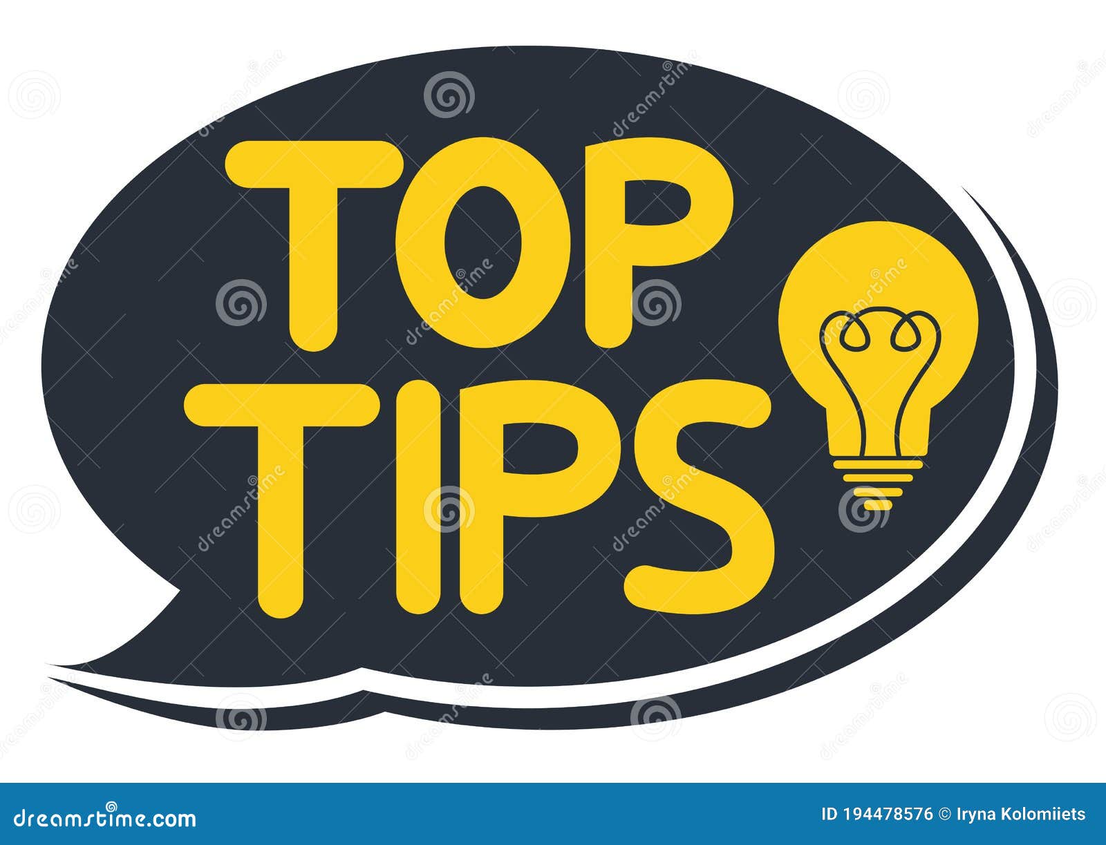 Top Tips. Black Speech Bubble with Letters Top Tips Inside. Helpful ...