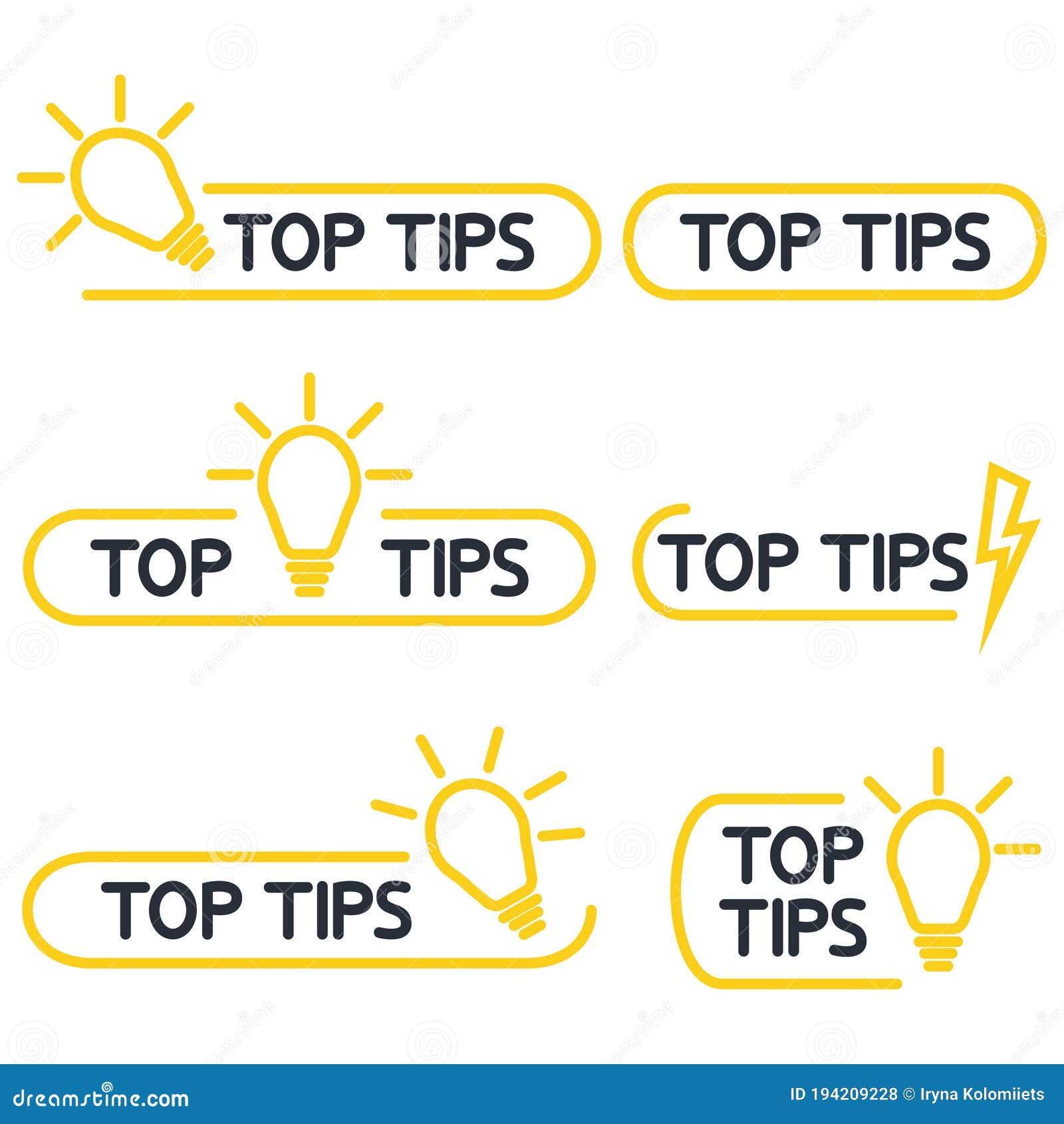 Top Tips, Helpful Tricks Outline Icon Set. Helpful Idea, Solution And ...